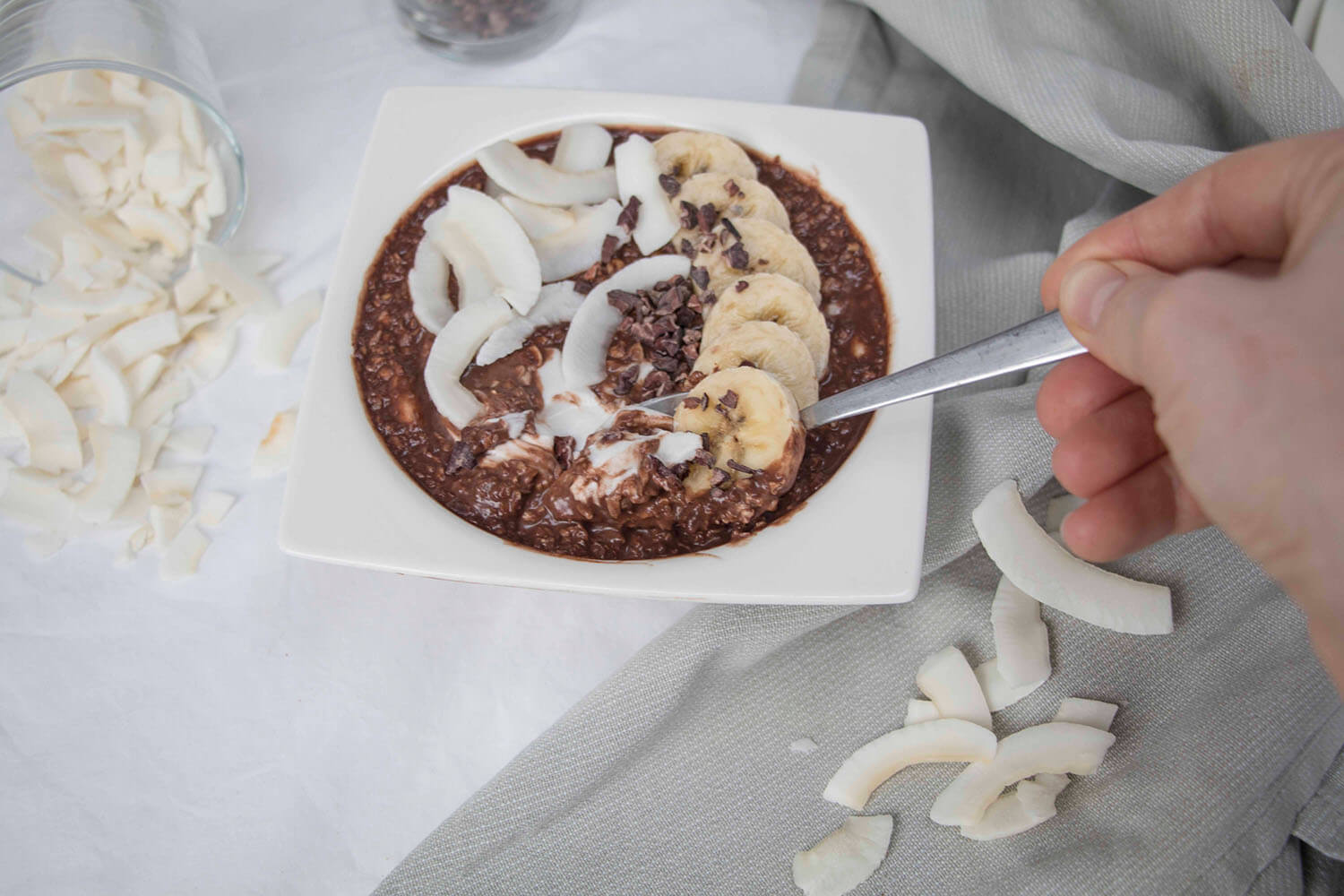 Coconut Chocolate Porridge Recipe - coucoucake - cake and baking blog